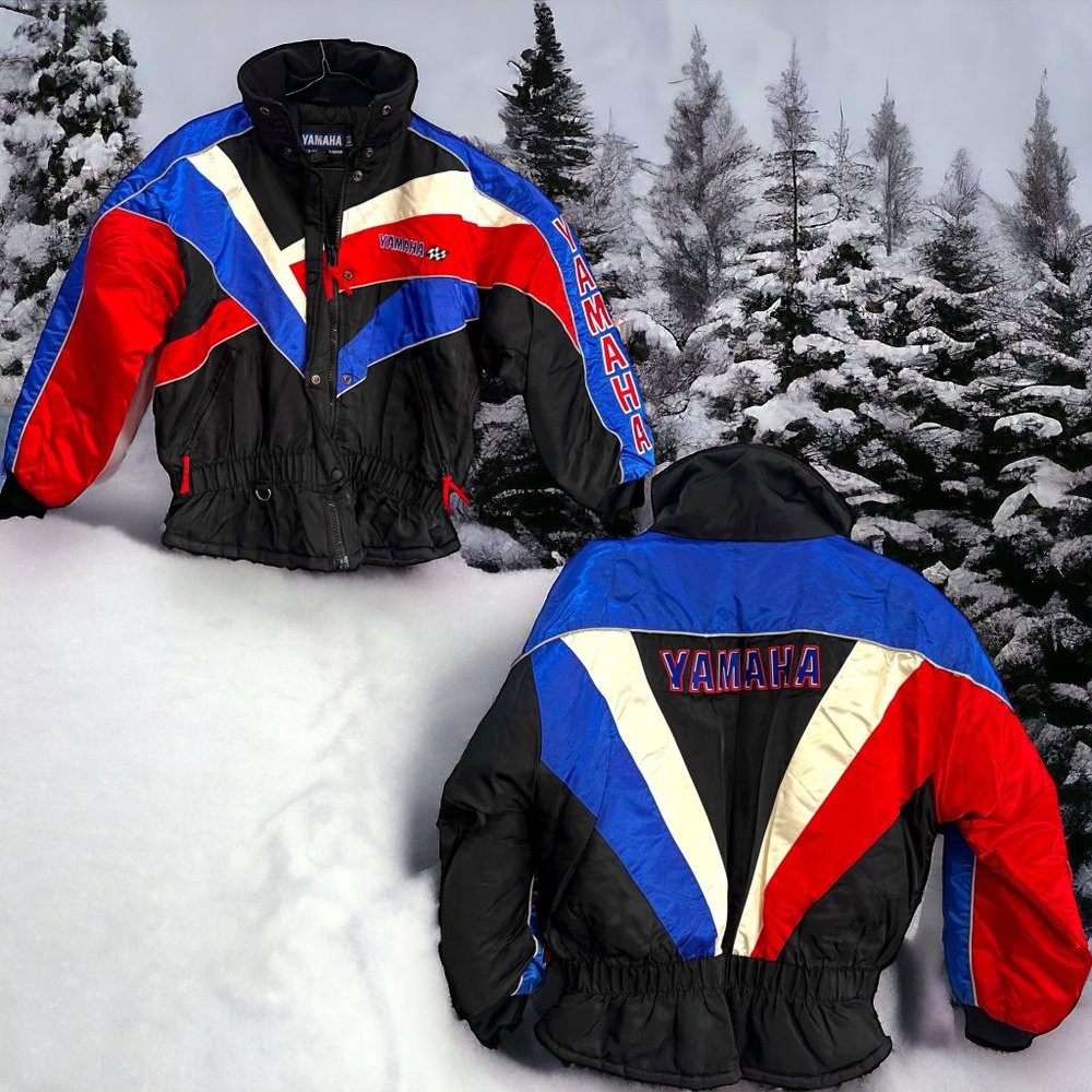 Vintage Yamaha Snowmobile Jacket Red White Blue Women… - Gem